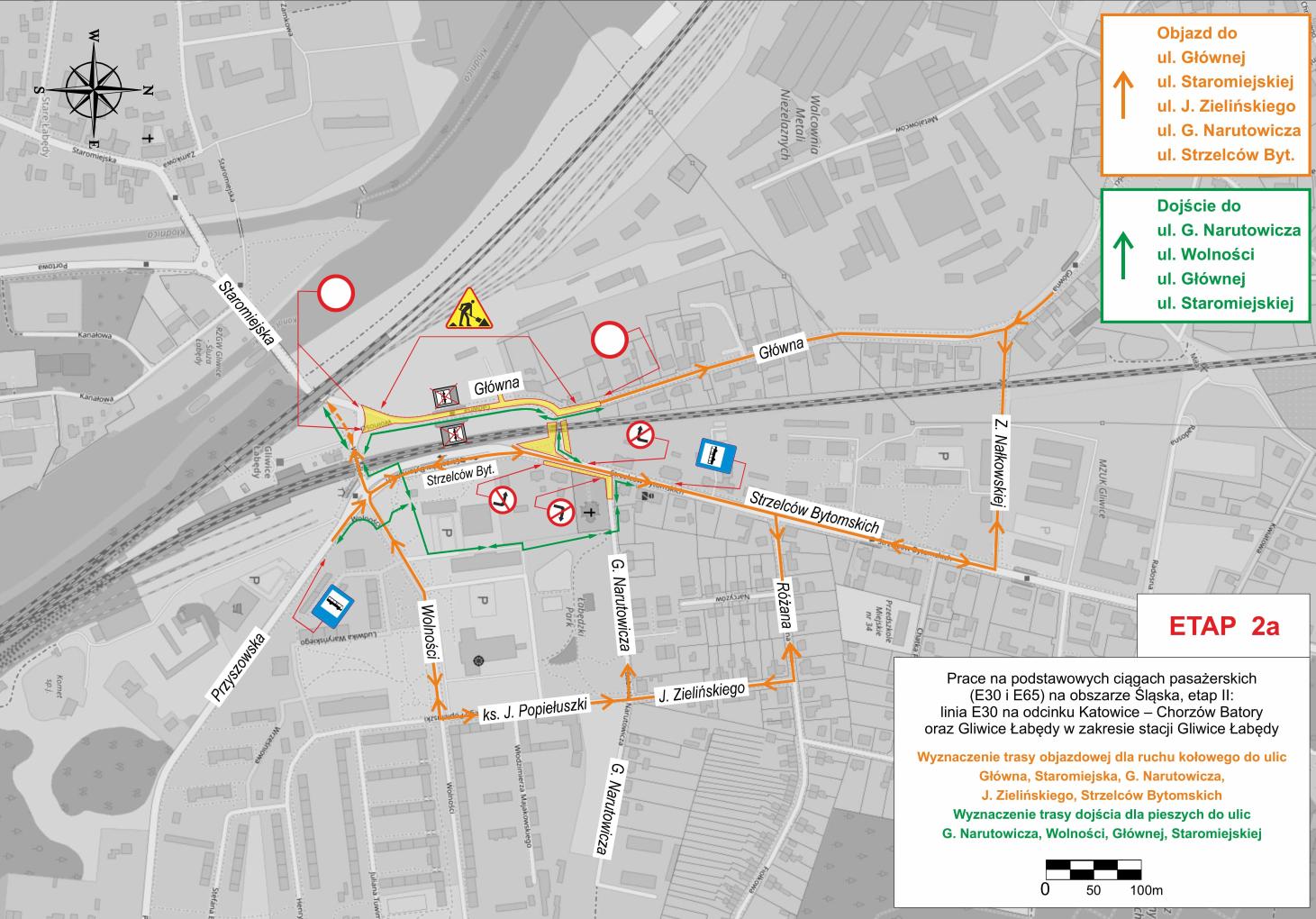 Kolejne zmiany w organizacji ruchu w rejonie przebudowy stacji PKP Łabędy | ZDM Gliwice